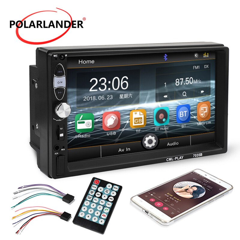 2 Din 7'' Car Radio Touch Screen Bluetooth 12V Ste... – Vicedeal