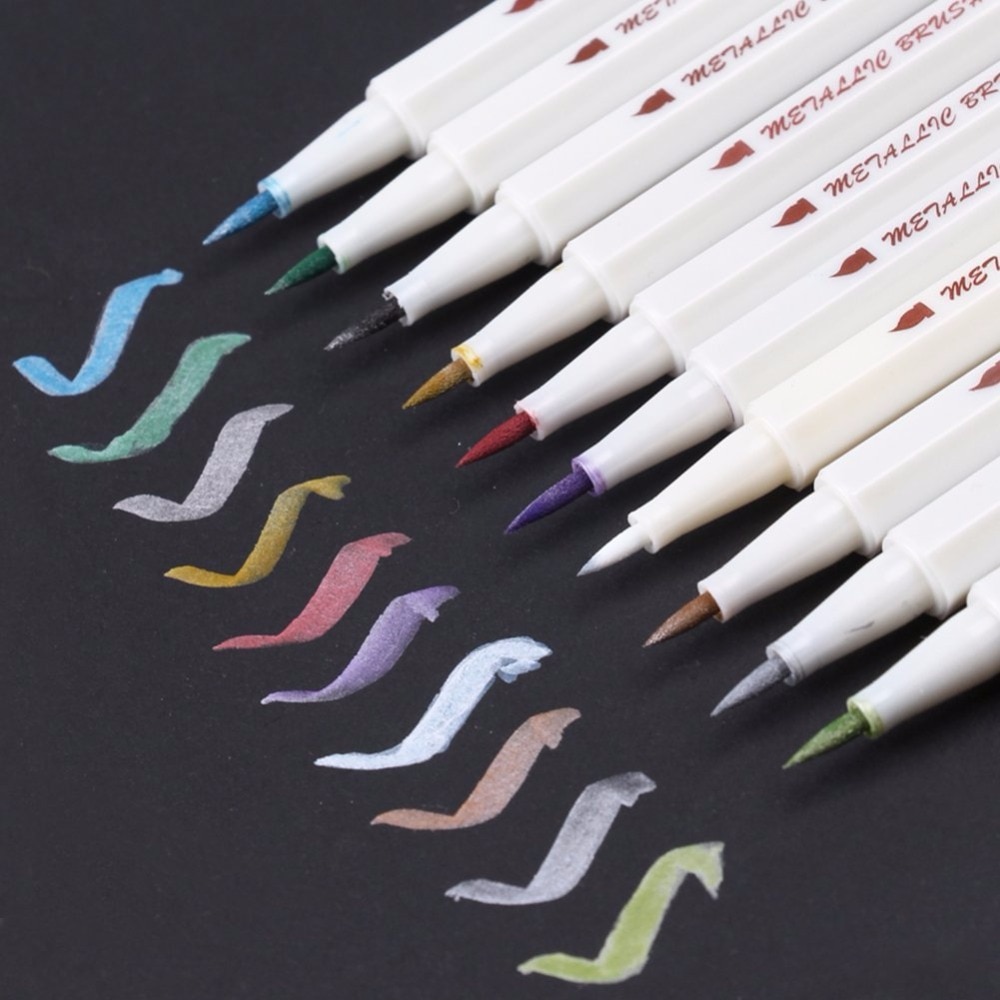 STA 10Colors Metallic Brush Pen Set DIY Scrapbooki... – Grandado