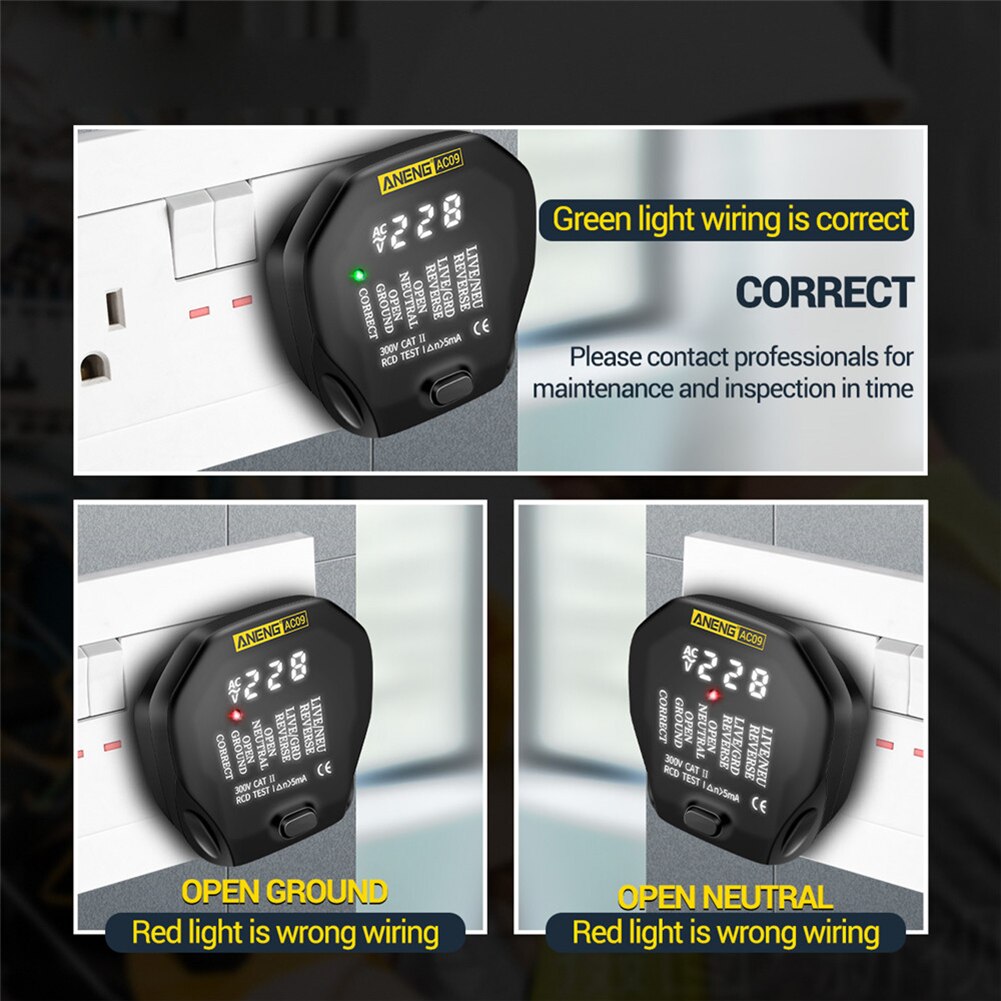 Aneng AC09 Digitale Socket Tester Voltage Test Soc... – Vicedeal