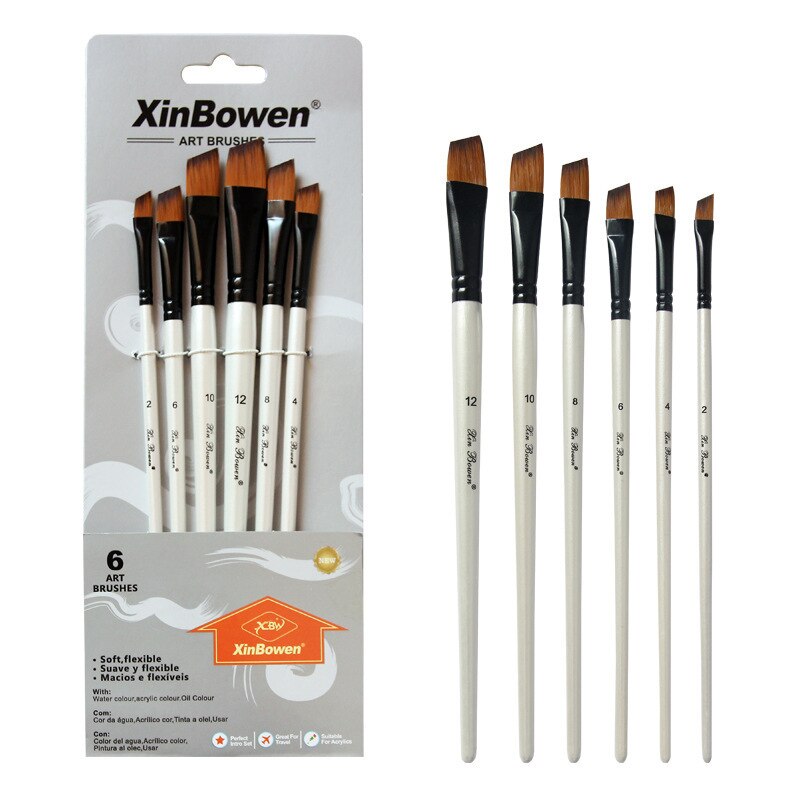 Six Pearl White brushes nylon wool water color pen... – Vicedeal