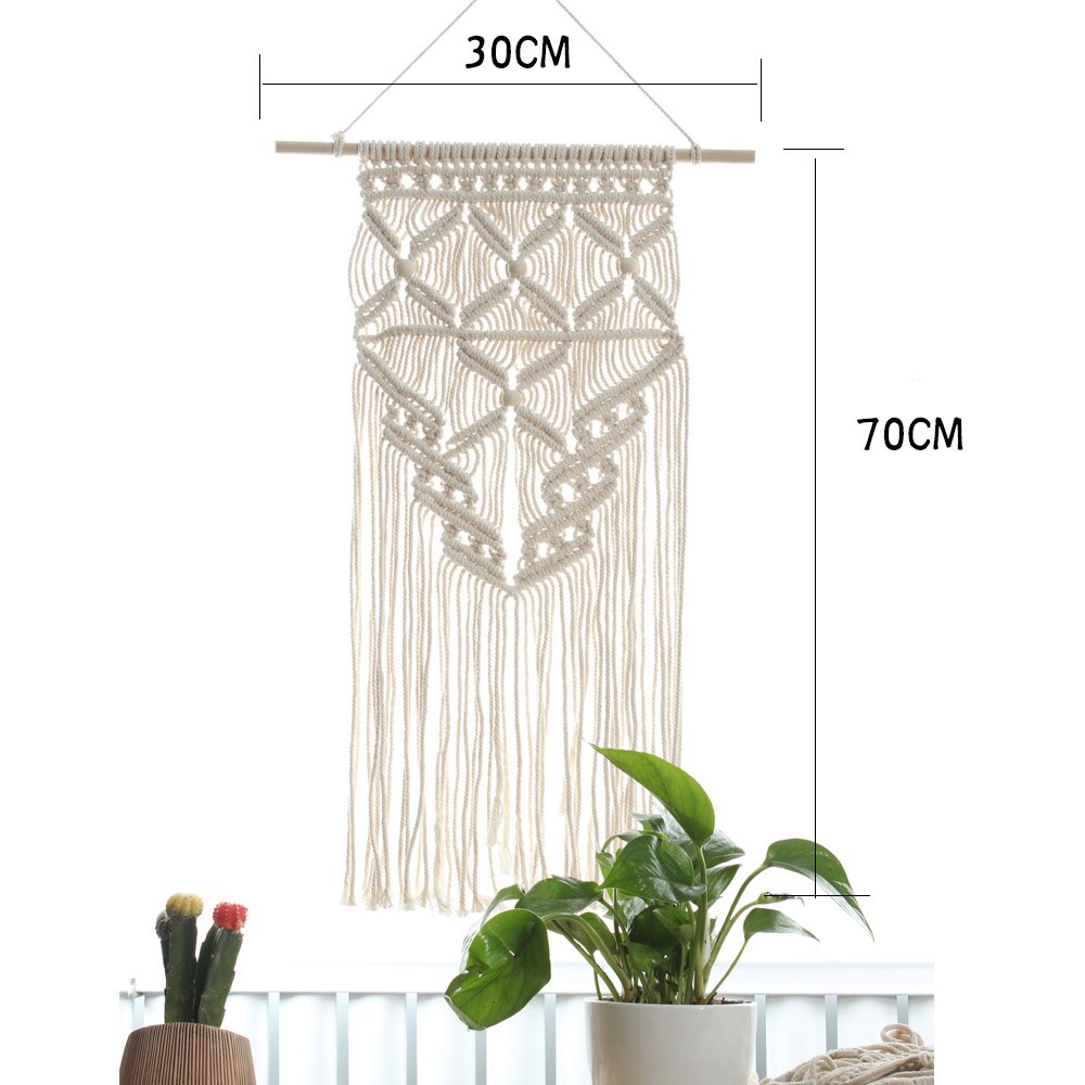 Mere vis macrame vægophæng form gobelin håndvævet ... – Grandado