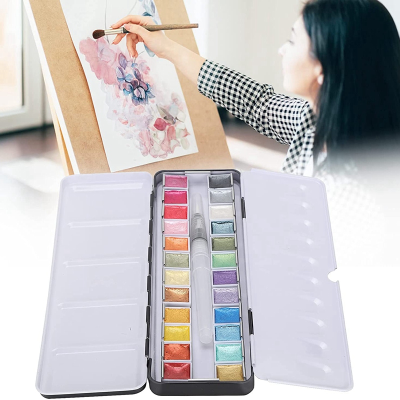 Aquarel Pigment 24 Kleur Solide Aquarel Verf Set M... – Grandado