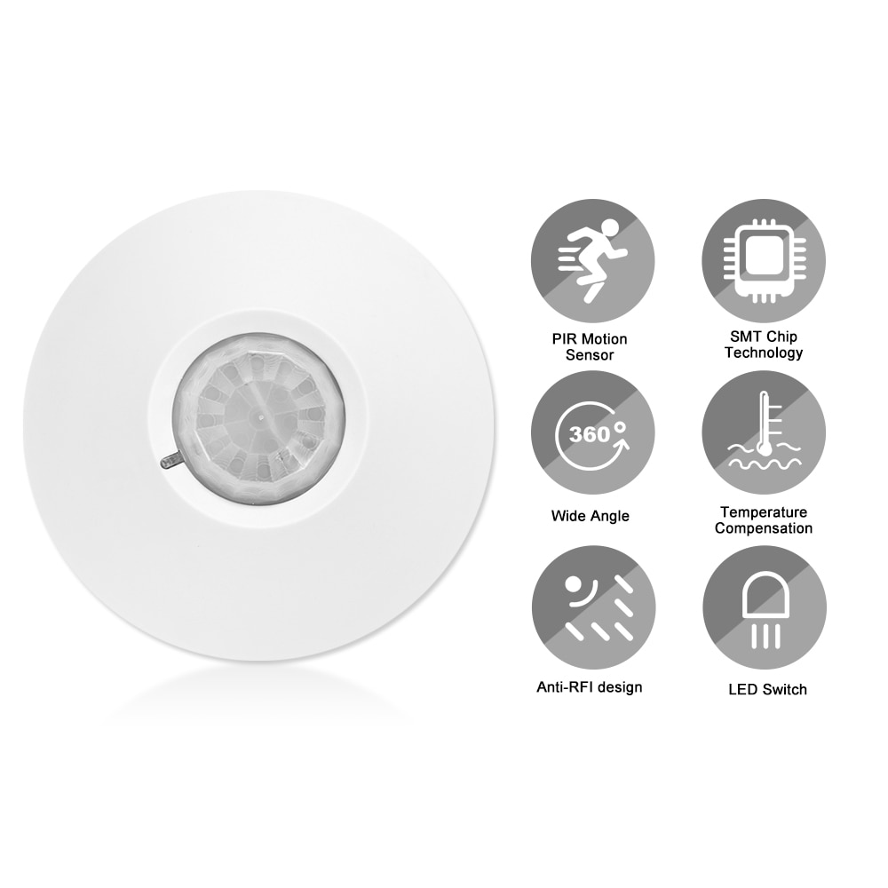 Wired PIR Motion Sensor 360° Wide Angle Passive In... – Grandado