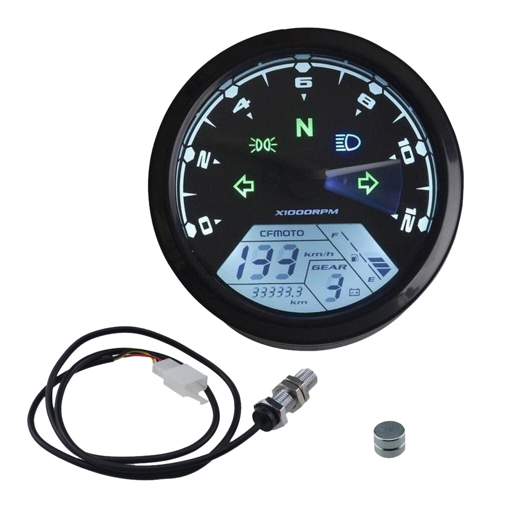Anti- LCD Digital 12000 RPM Speedometer Tachometer... – Grandado