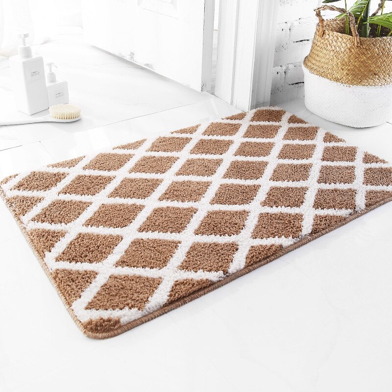 Geometric Patterns Moroccan Trellis Bath Mat, Soft... – Grandado