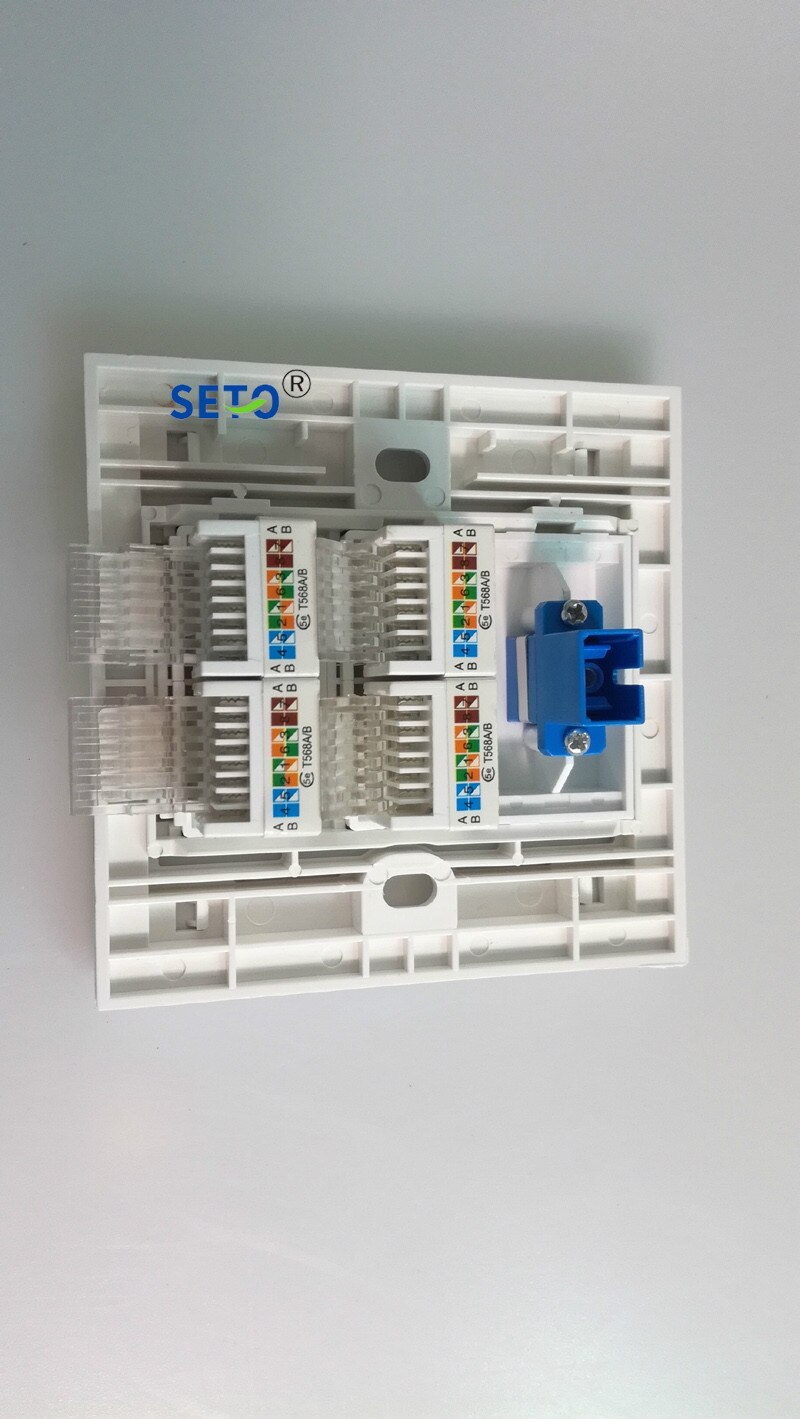 SETO Wall Plate 4 Ports Cat5e RJ45+ One SC Optical... – Grandado