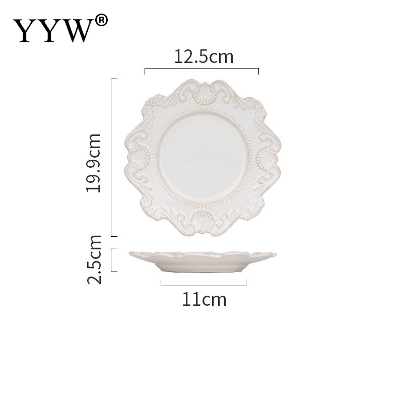 Flower-Shaped European-Style Retro Embossed Cerami... – Grandado