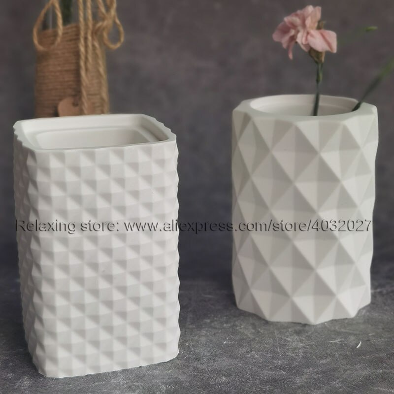 Round Flower Pot Concrete Planter Molds Square Cem... – Grandado