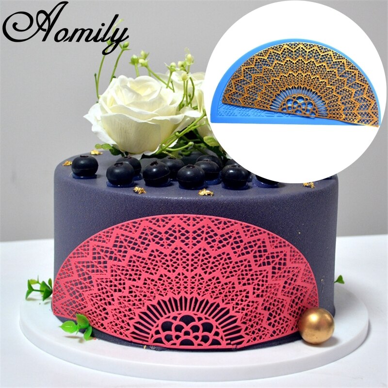 Aomily 22cm Fan Flower Lace Shaped Silicone Mold W... – Grandado