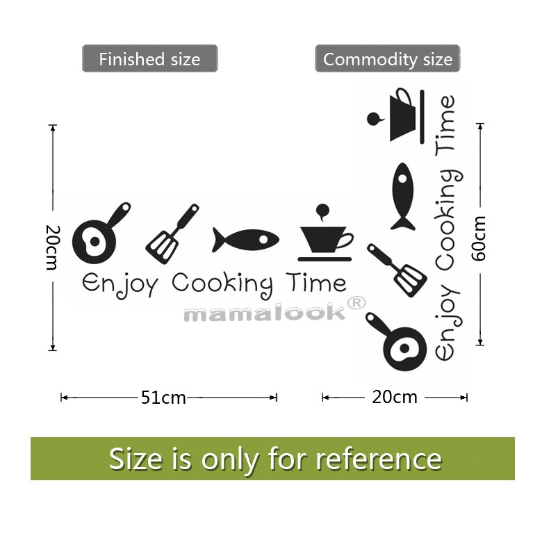 Cartoon enjoy cooking time kitchen Wall Sticker PV... – Grandado