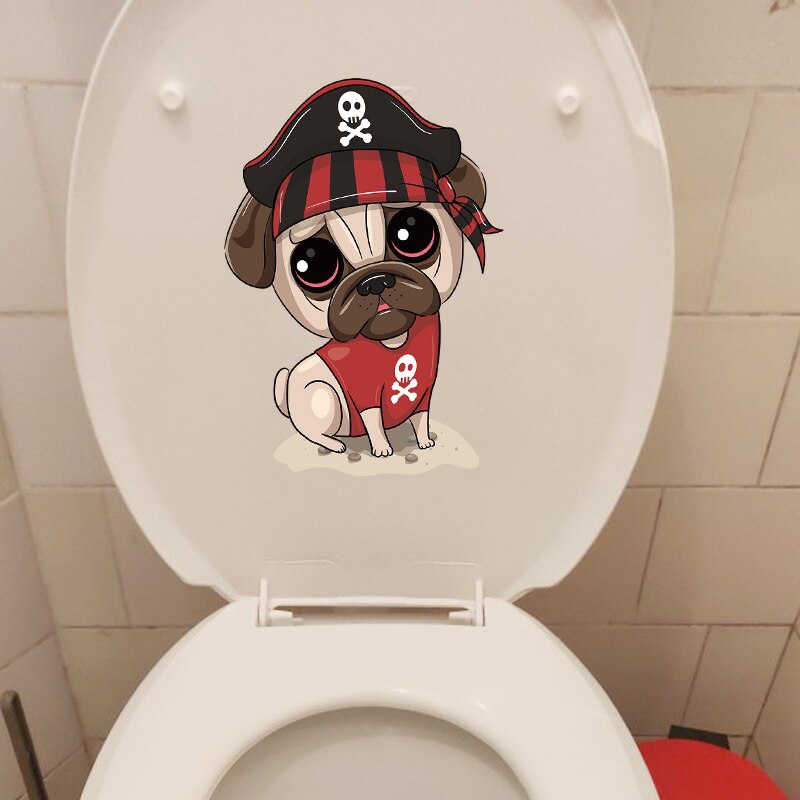 YOJA 16.6×23.8CM Pirate Cute Pug Fun Cartoon Toile... – Grandado