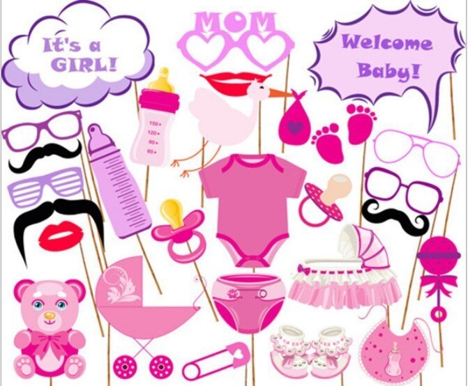 Shower Photo Booth Props Boy Girl Paper Diaper Fav... – Vicedeal