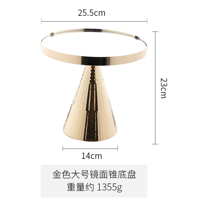 High feet Golden cake stand mirror tray wedding pa... – Vicedeal