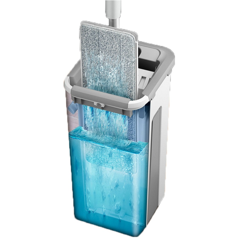 Squeeze Flat Mop and Bucket Kitchen Handle Wash fo... – Grandado