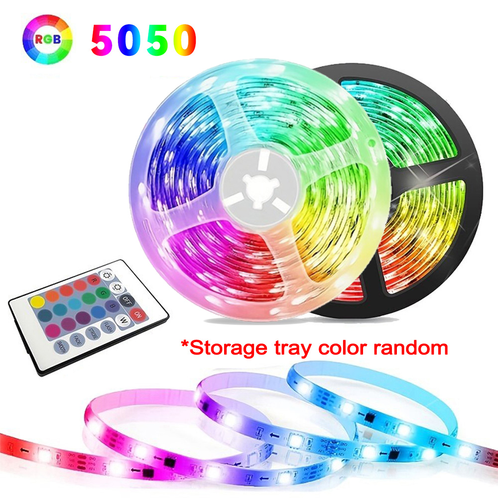 24 Toetsen 5050 Led Light Strip 5M USB Veelkleurig... – Vicedeal