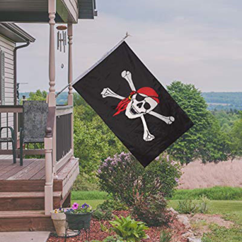 3 × 5ft Pirate Flag With Red Handkerchief - Bright... – Grandado