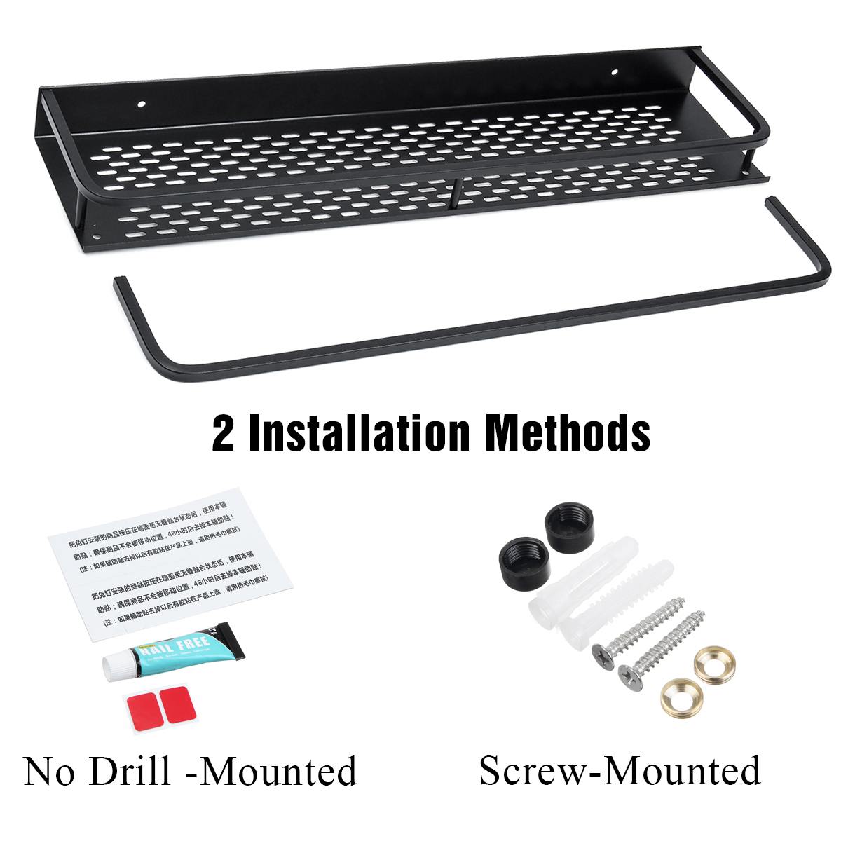 30-50cm Schwarz Bad Regal Rack Halter Küche Wand R... – Vicedeal