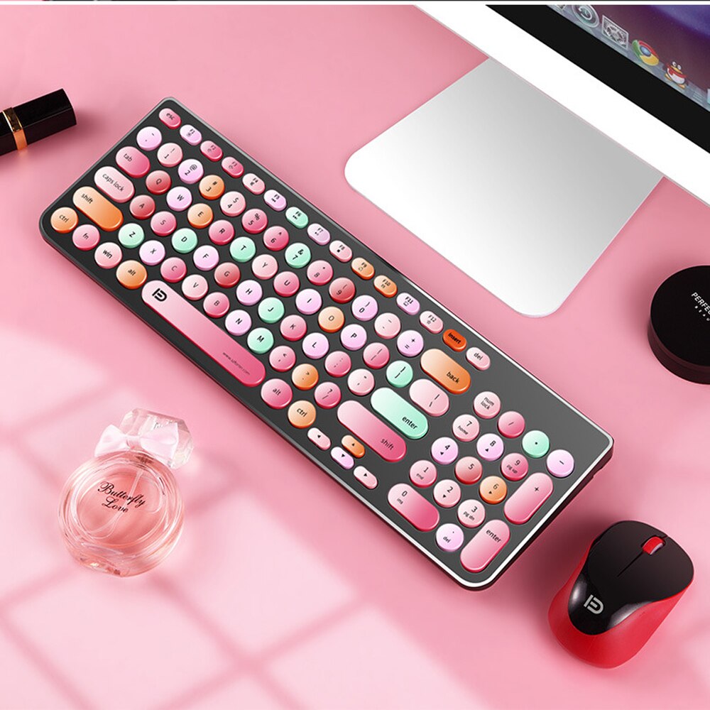 Wireless 2.4G cute rechargeable mouth red girl hea... – Grandado