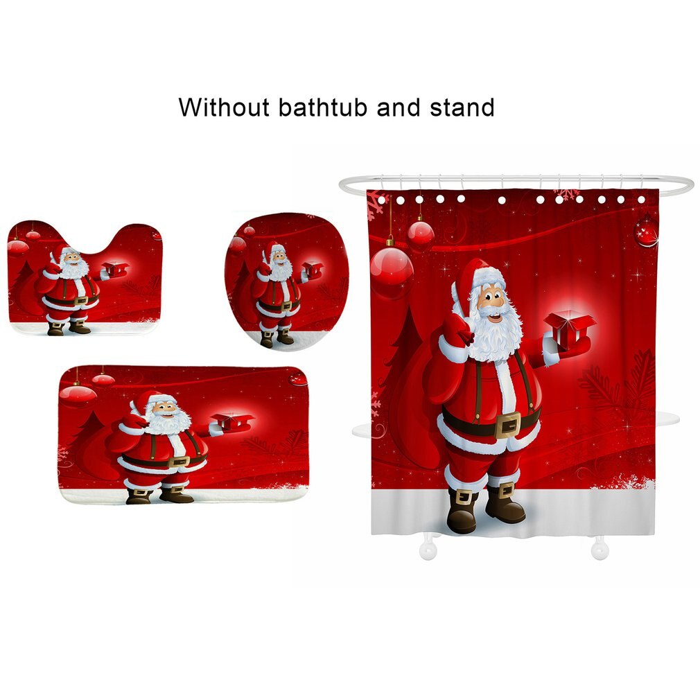 Simple Santa Claus Shower Curtain 3D Printing Wate... – Grandado