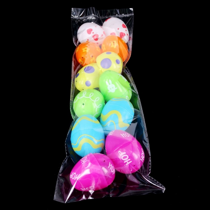 12Pcs Easter Plastic Opening Eggs DIY Printed Craf... – Grandado