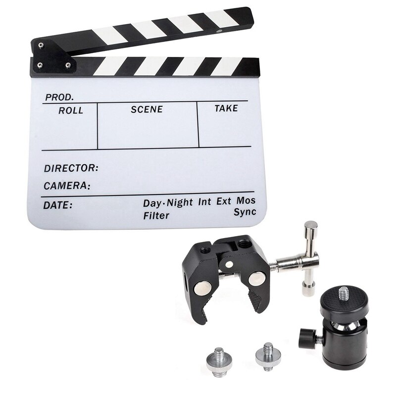 1 Pcs Clapboard Dry Erase Movie Clapper Board Slat... – Grandado