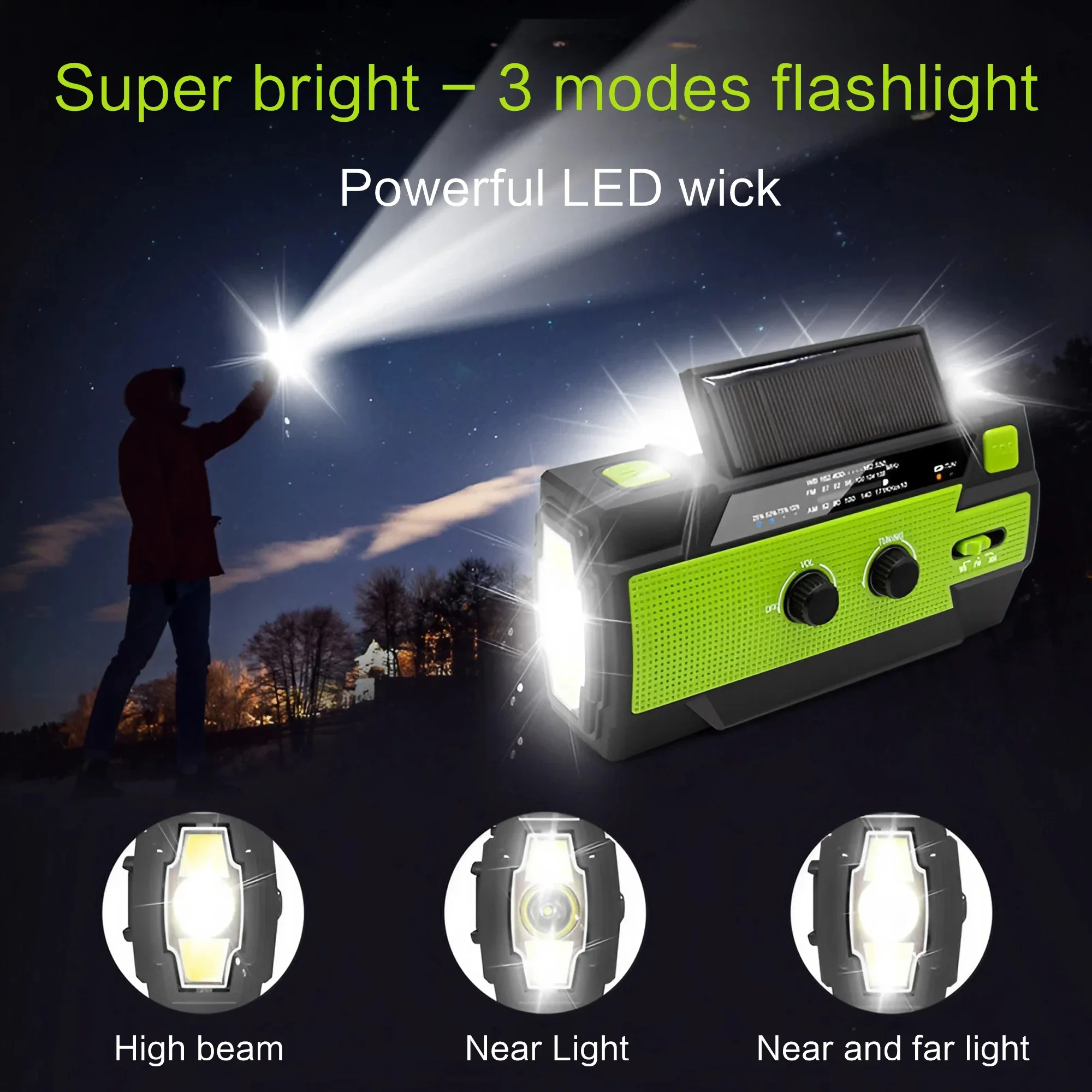 Disaster Prevention Emergency Flashlight Radio Sol... – Grandado