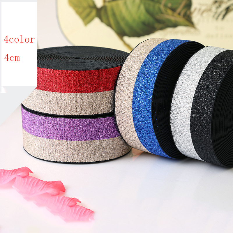 High-density Glitter Flat Elastic Bands 4cm Gold S... – Vicedeal