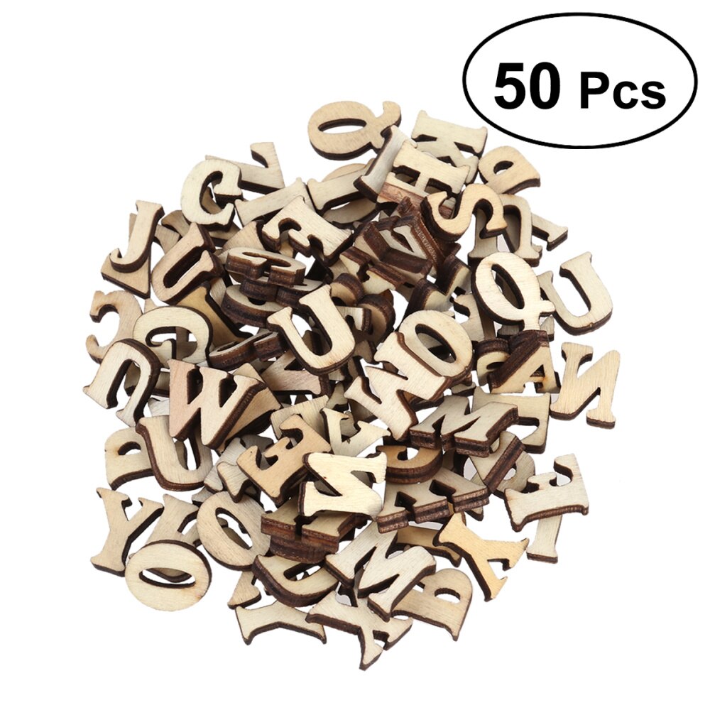 50/100PCS Unfinished Wooden Capital Letters Alphab... – Grandado
