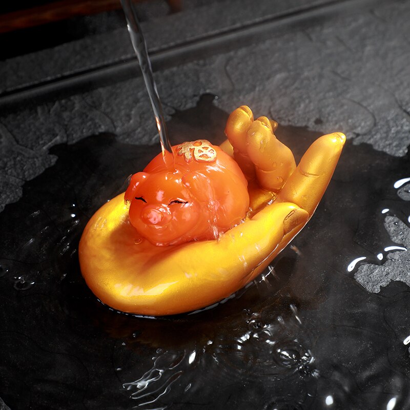 Cute Pig Statue Color Changing Tea Pet Lucky Resin... – Grandado