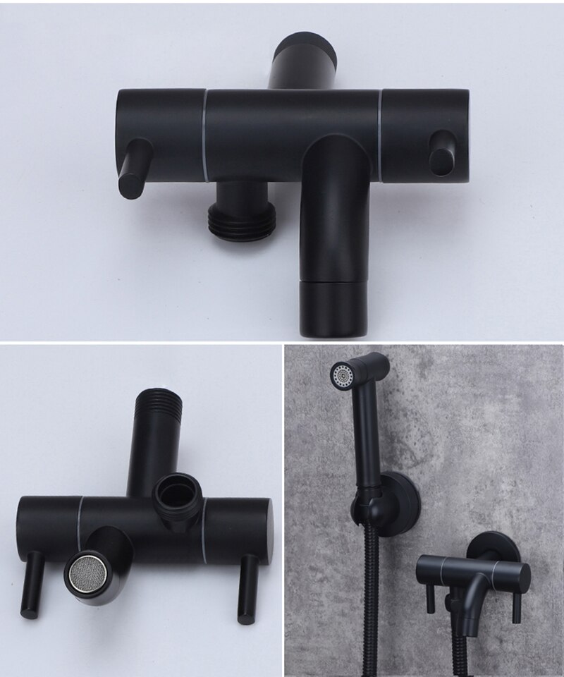 Bidet Faucets Black Brass Nail Free Single Cold To... – Grandado