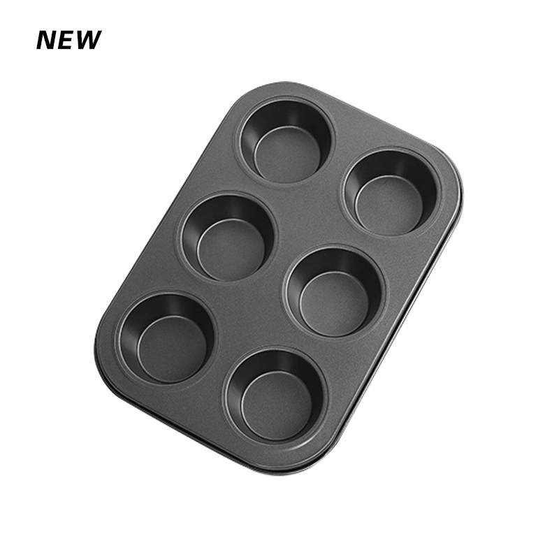 6 Gaten Cupcake Bakken Pan Koolstofstaal Non-stick... – Vicedeal