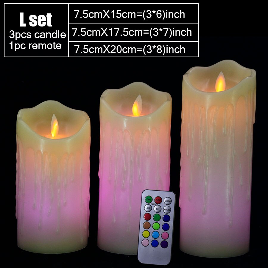 Remote Control Color Change LED Wax Candles Flamel... – Grandado