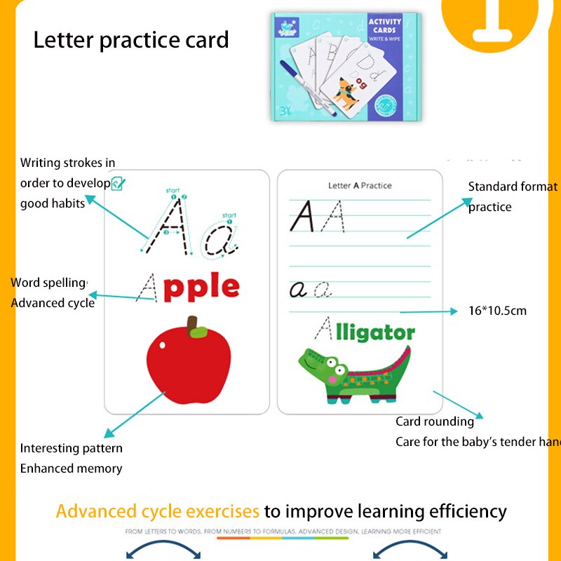 English alphabet cognitive card can be repeatedly ... – Vicedeal