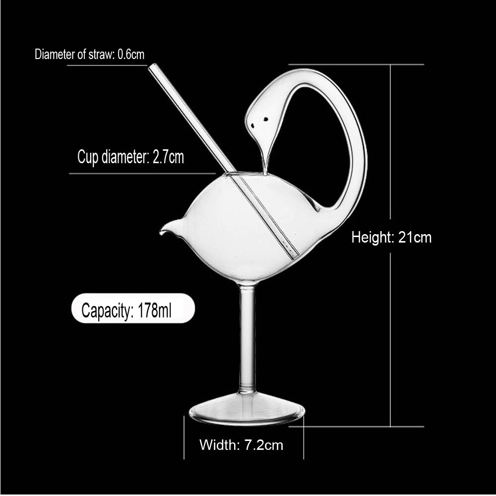 2pcs cocktail glass swan glass molecule wine glass... – Grandado