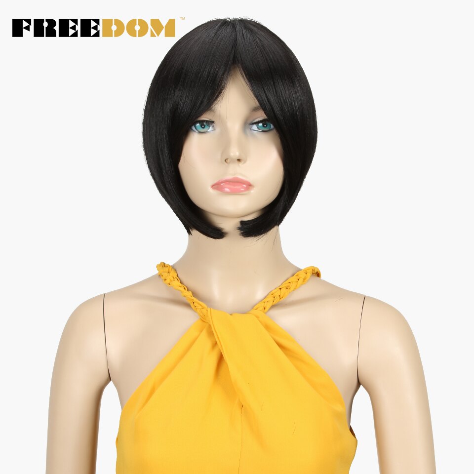 FREEDOM Straight Synthetic Wigs With Bangs For Wom... – Grandado