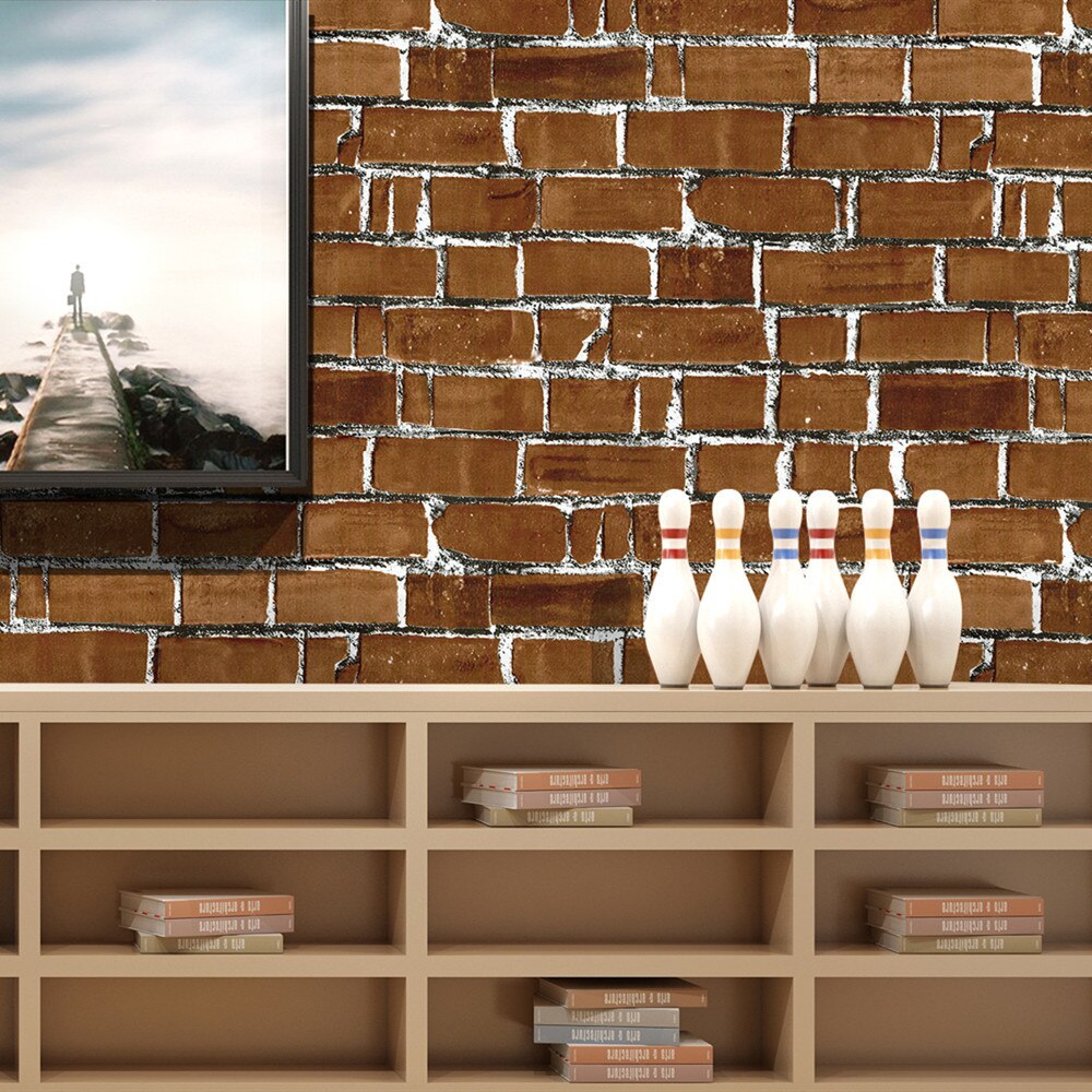 Vintage Waterdicht Baksteen Patroon Behang Roll Di... – Vicedeal