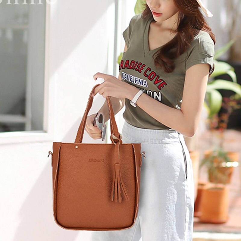 4pcs Women Lady Handbag Shoulder Bags Tote Purse M... – Grandado