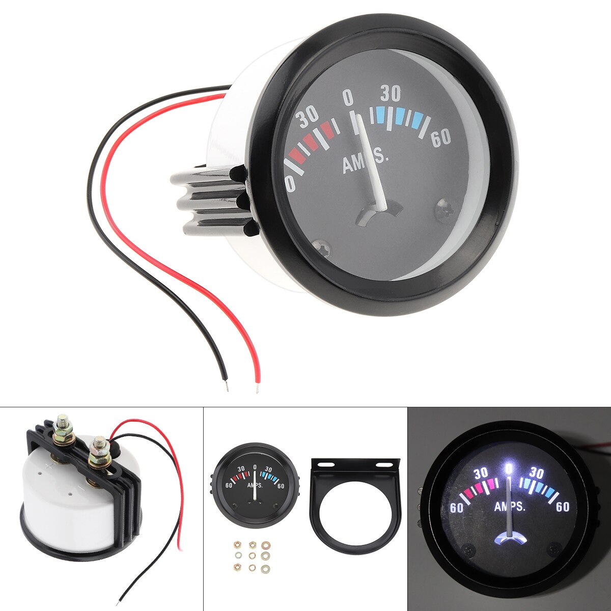 2" 52MM Car AMPS Meter 12V 60-0-60 Ammeter Wh... – Vicedeal