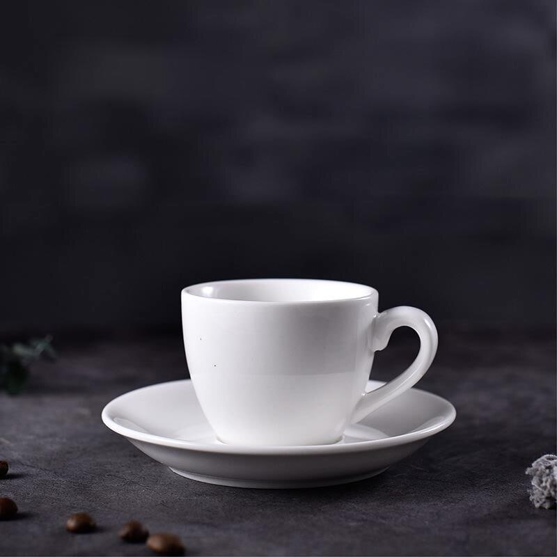 pure white simple coffee cup and saucer set cerami... – Vicedeal