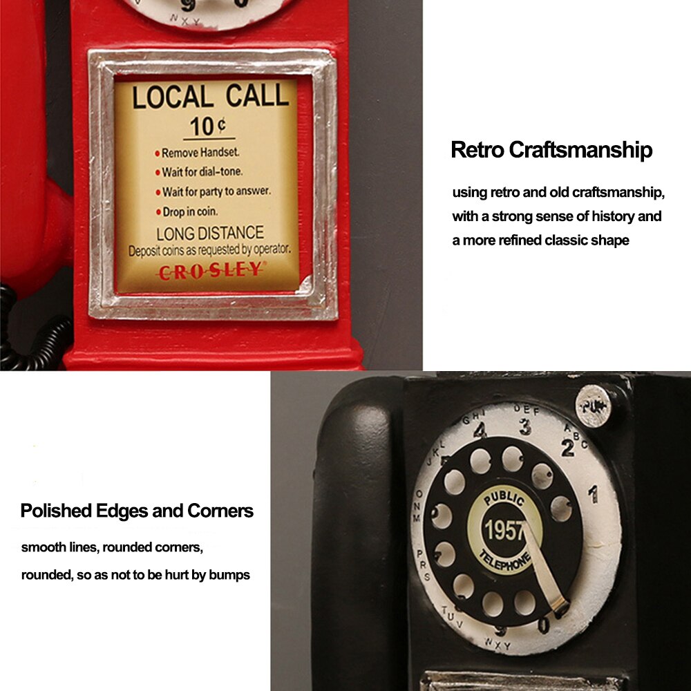 Creativity Vintage Telephone Model Resin Hanging O... – Grandado