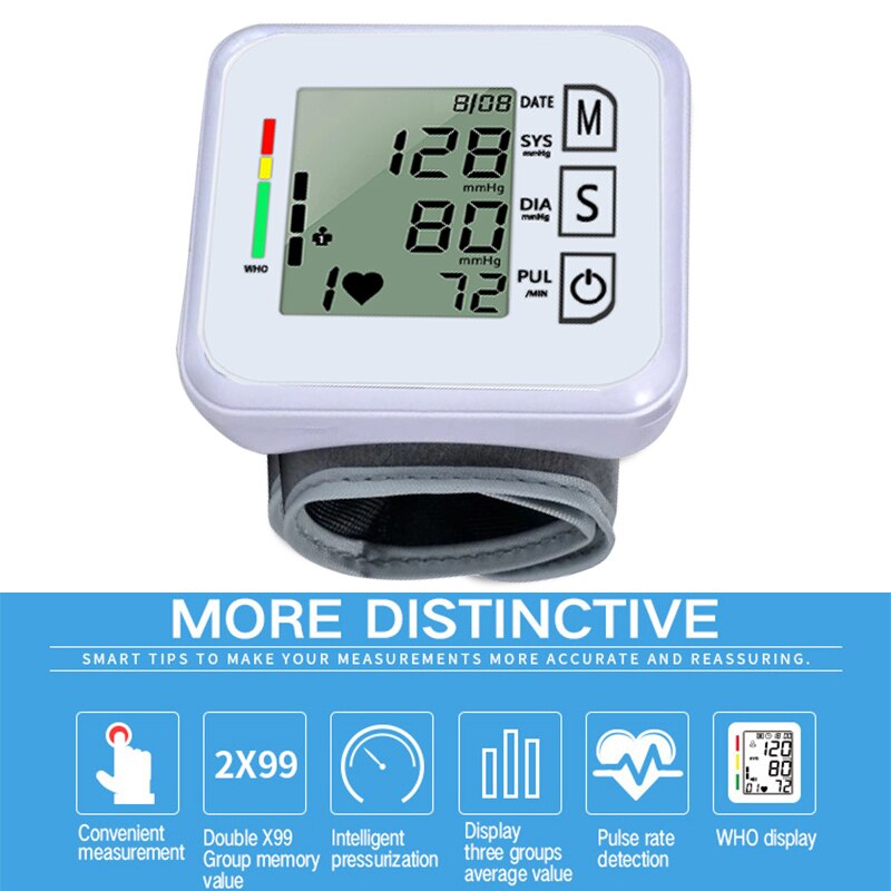 Automatic Wrist Digital Blood Pressure Monitor Ton... – Vicedeal