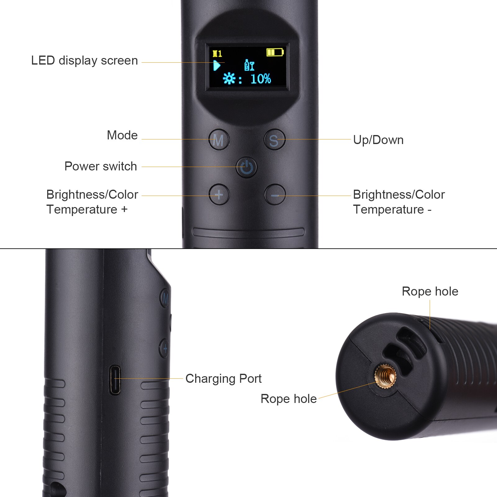 RGB Colorful LED Stick Fill Light Handheld 20W 300... – Grandado