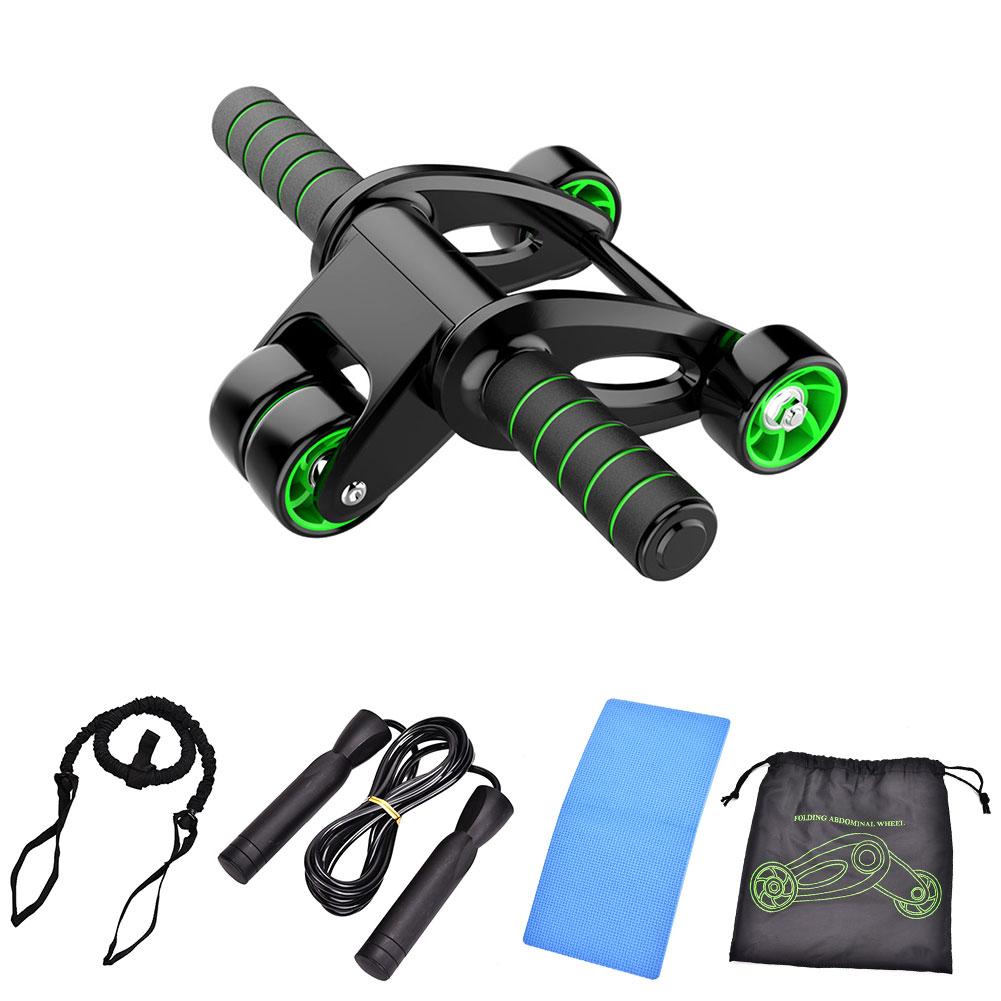 4 In 1 Collapsible AB Wheel Roller Yoga Exercise R... – Vicedeal