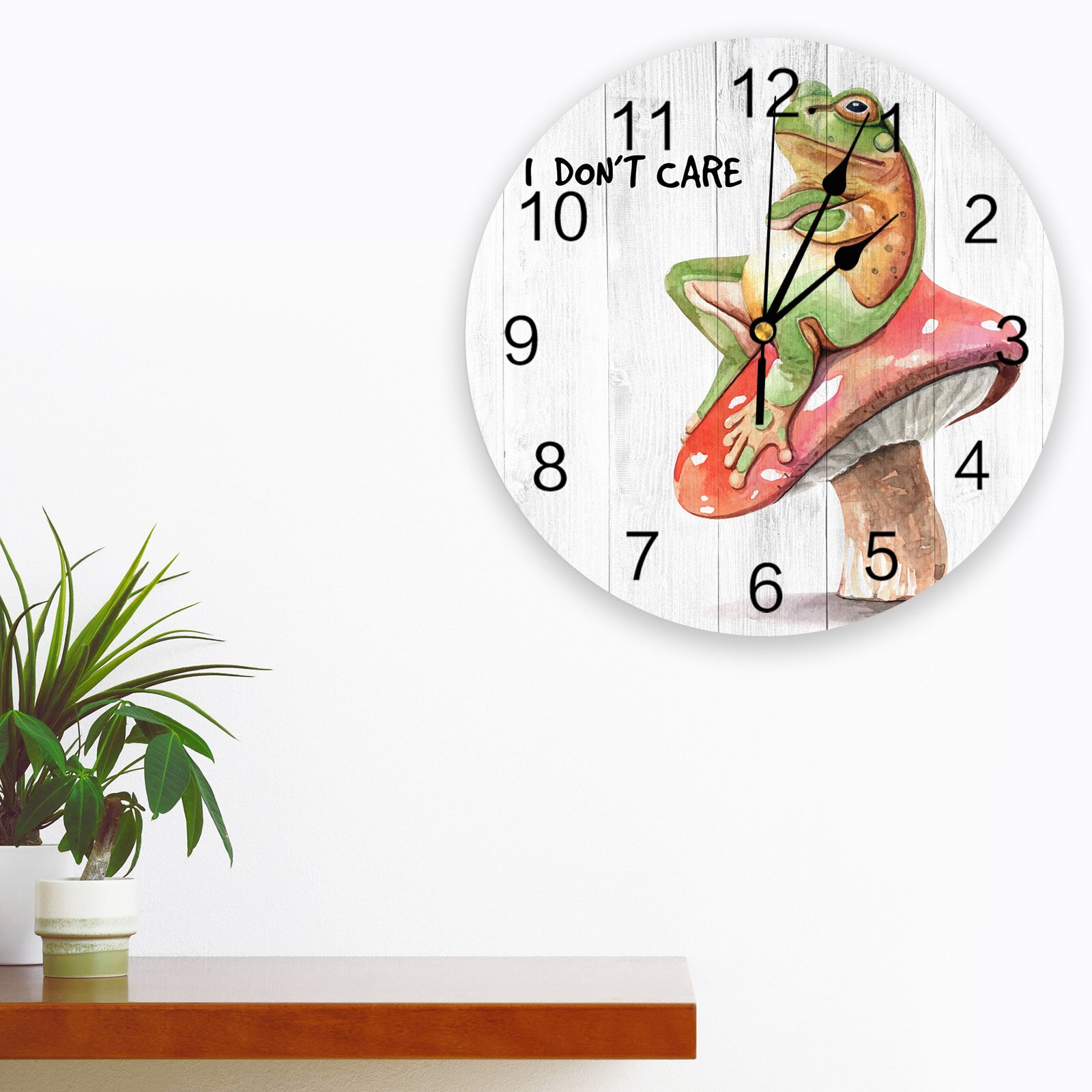 Frog Mushroom I Don'T Care Wall Clock Home Decor B... – Vicedeal