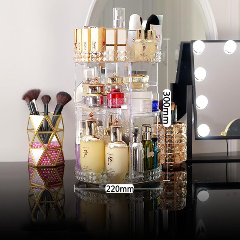 360 Degree Rotating Cosmetic Storage Box Makeup Or... – Grandado