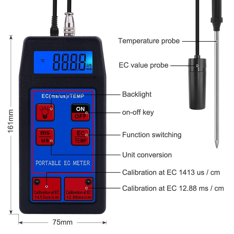 EC-8423 2 In1 TEMP EC Tester Digital EC Meter Cond... – Vicedeal