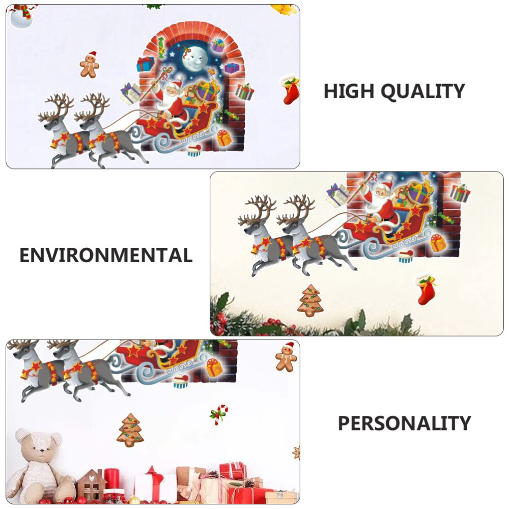 1 Set of Decorative Decals Santa Claus Decals Self... – Grandado