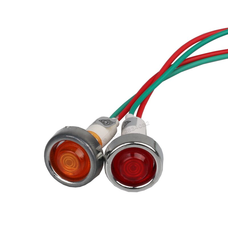 10 Pcs 10 Mm Signaal Lamp Lampje Rood Orange 24VDC... – Vicedeal