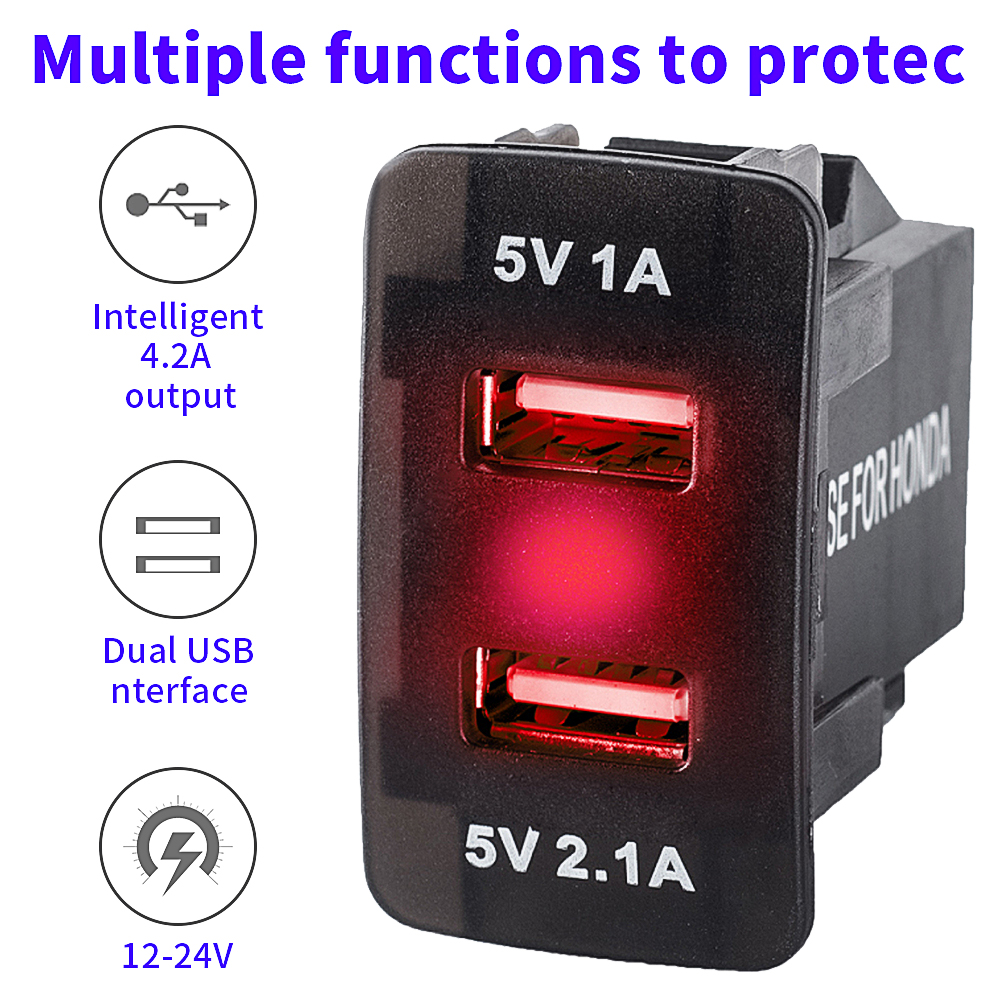 Dual Usb Autolader Stopcontact Lader Met Digitale Grandado
