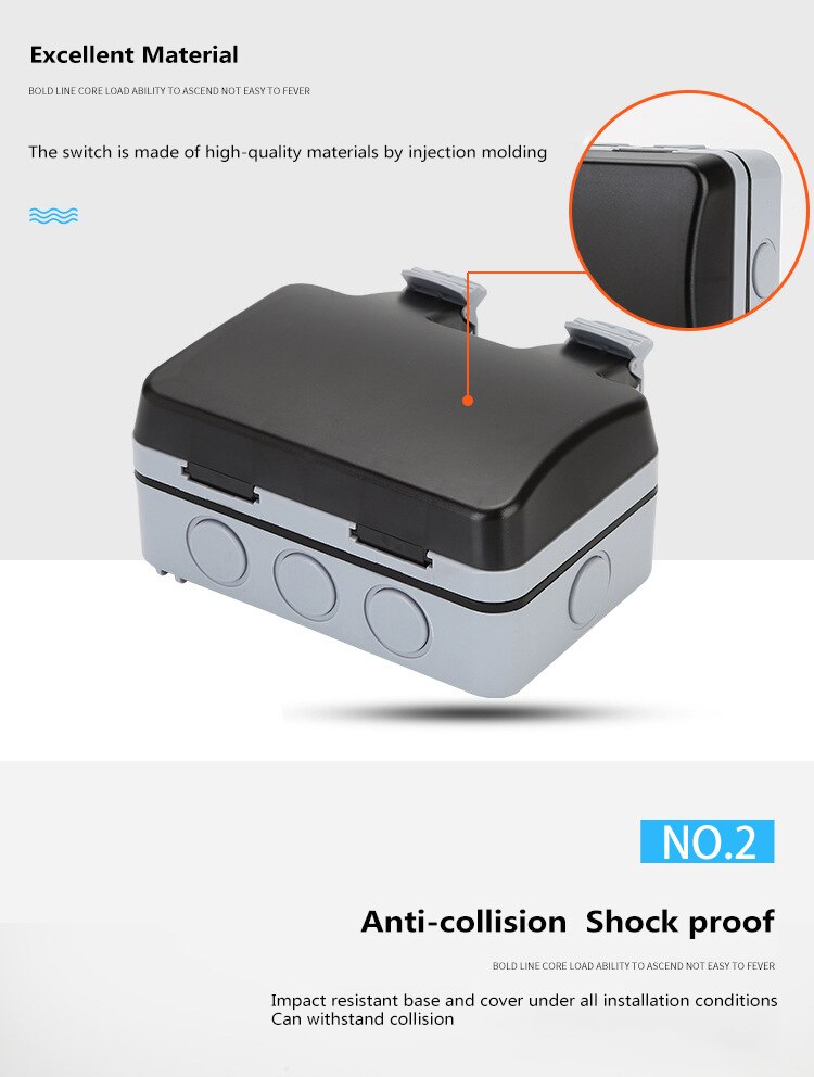 UK Waterproof IP66 Outdoor 13A 2Gang Storm Double ... – Grandado